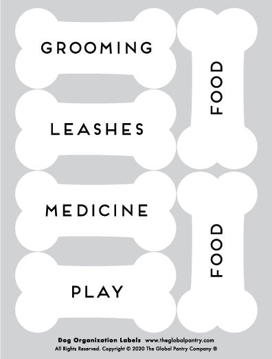 Dog Organization Labels by The Global Pantry Company
