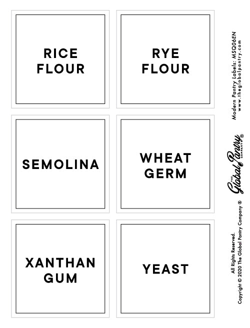 CLEAR Modern Square Pantry Labels by The Global Pantry Company