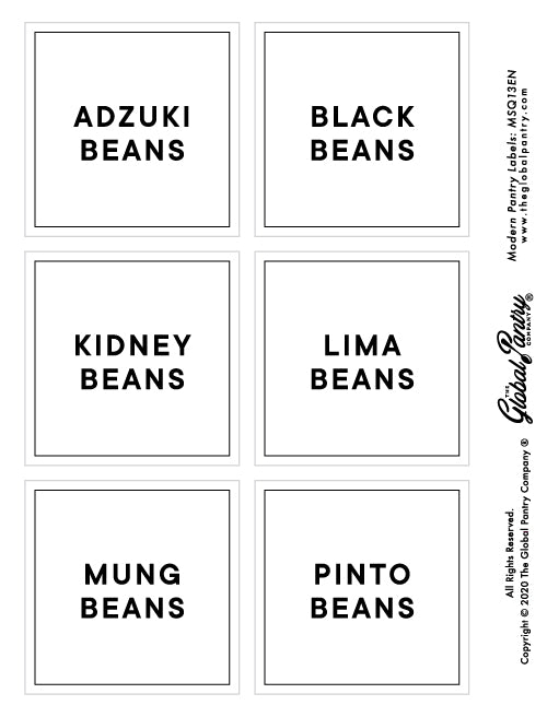 CLEAR Modern Square Pantry Labels by The Global Pantry Company