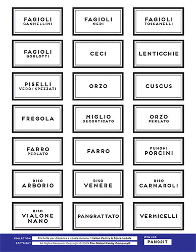 ITALIAN pantry set – Global Pantry Company